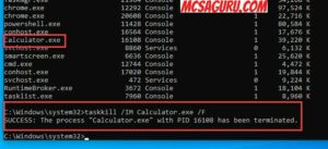 How To Stop Or TaskKill A Process In Windows 10 - MCSAGURU