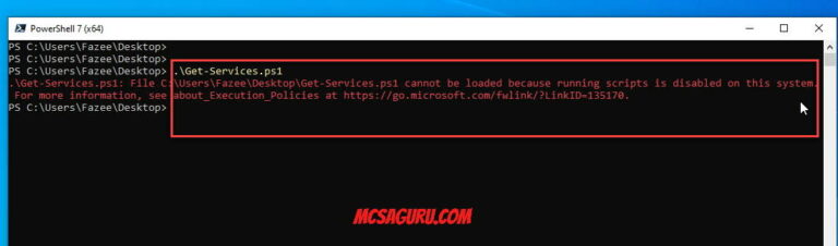 How to run PowerShell script - MCSAGURU